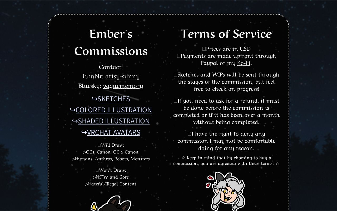 Ember's Commissions